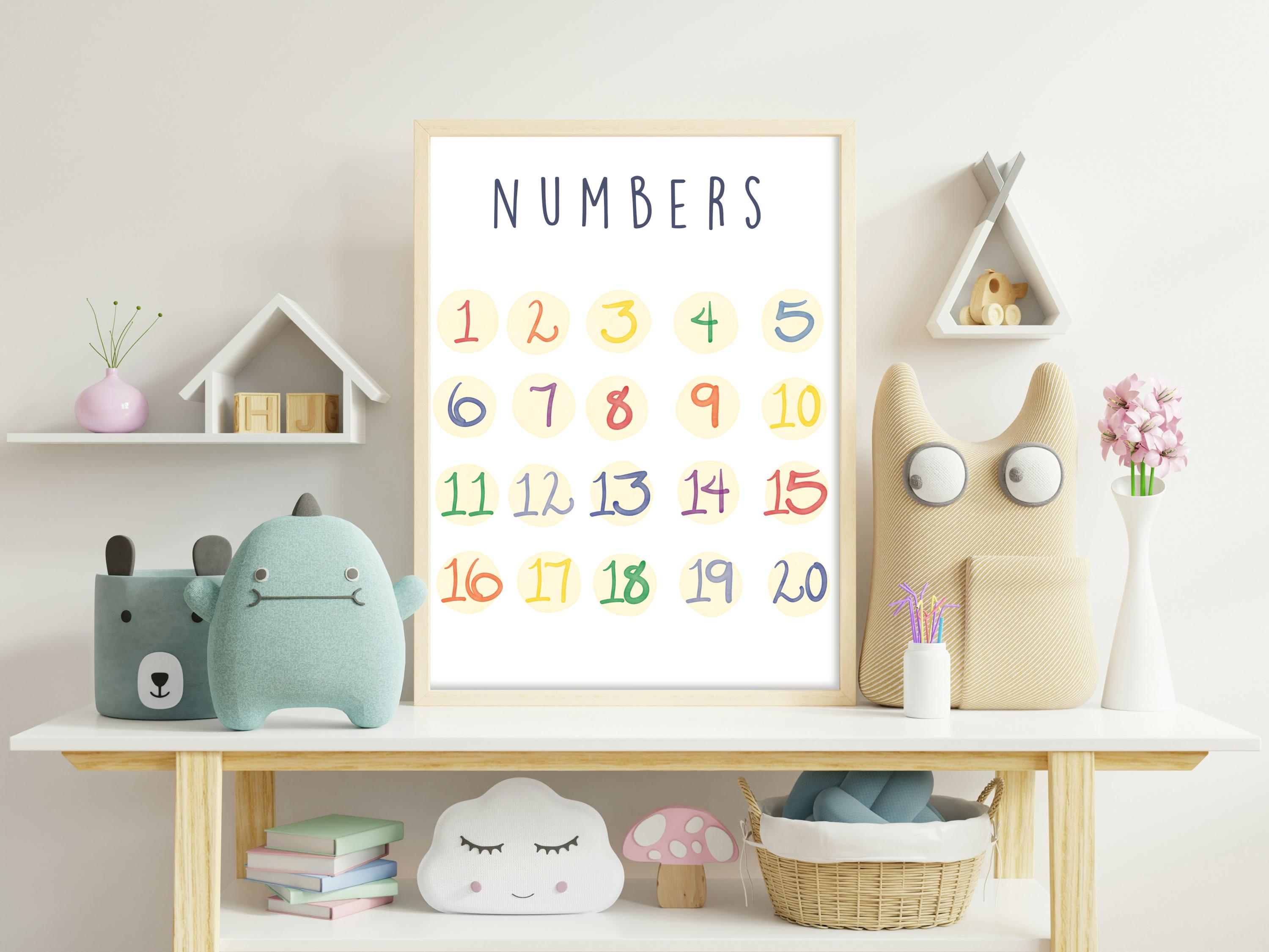 Numbers 1-20 Poster for Toddlers | Counting Educational Digital ...