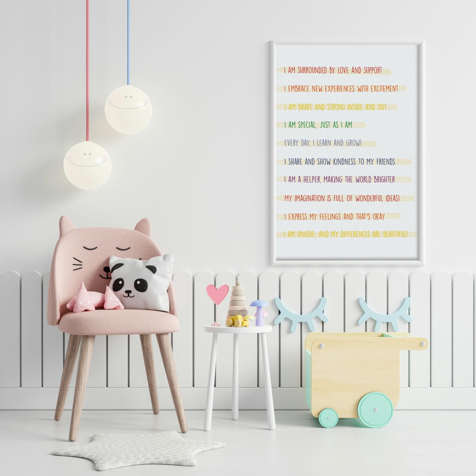Positive Affirmations Poster for Kids | Digital Download Wall Art ...