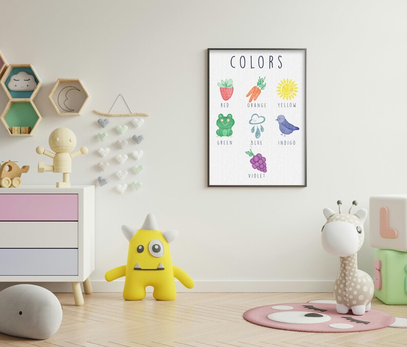 Rainbow Colors Poster for Toddlers | Educational Digital Download ...