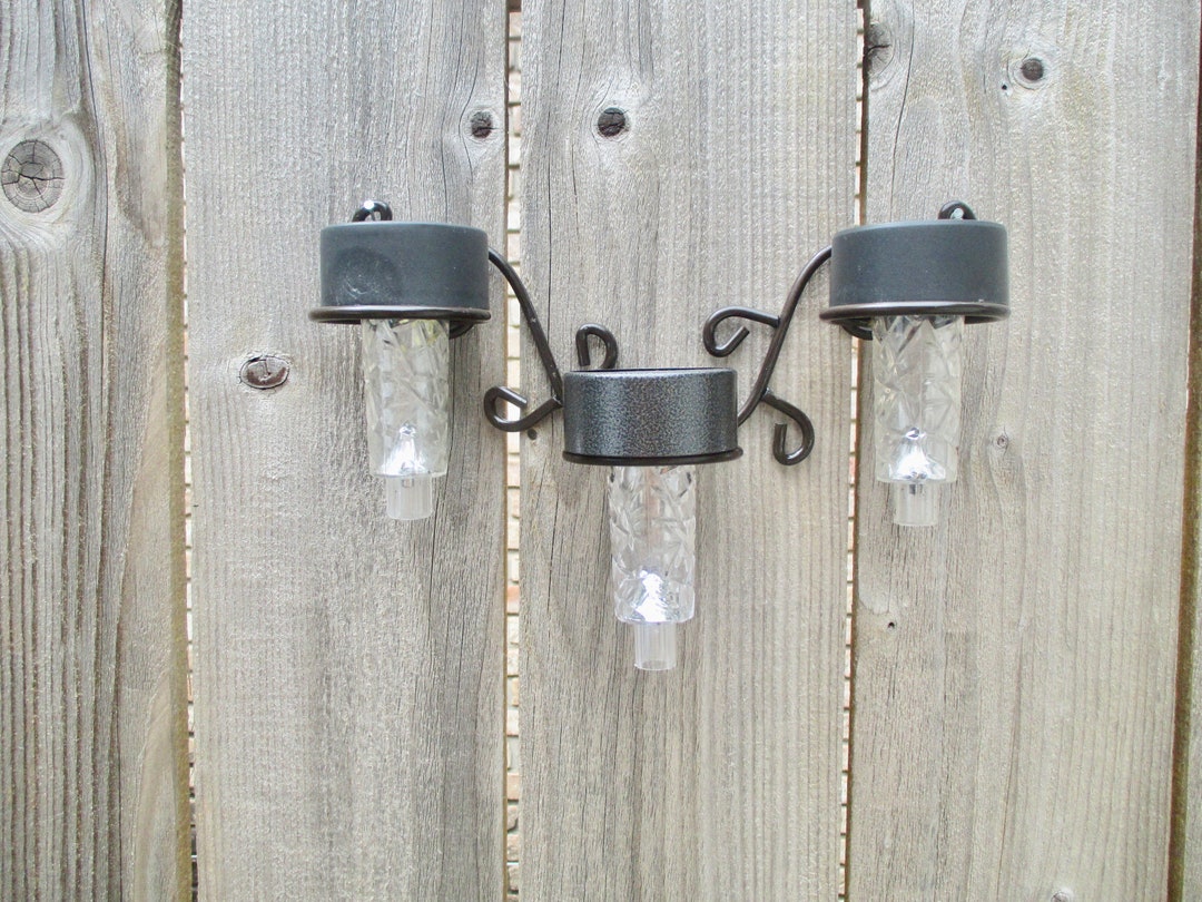 Decorative Solar Lights With Metal Holder for Fence, Wall, Deck or ...