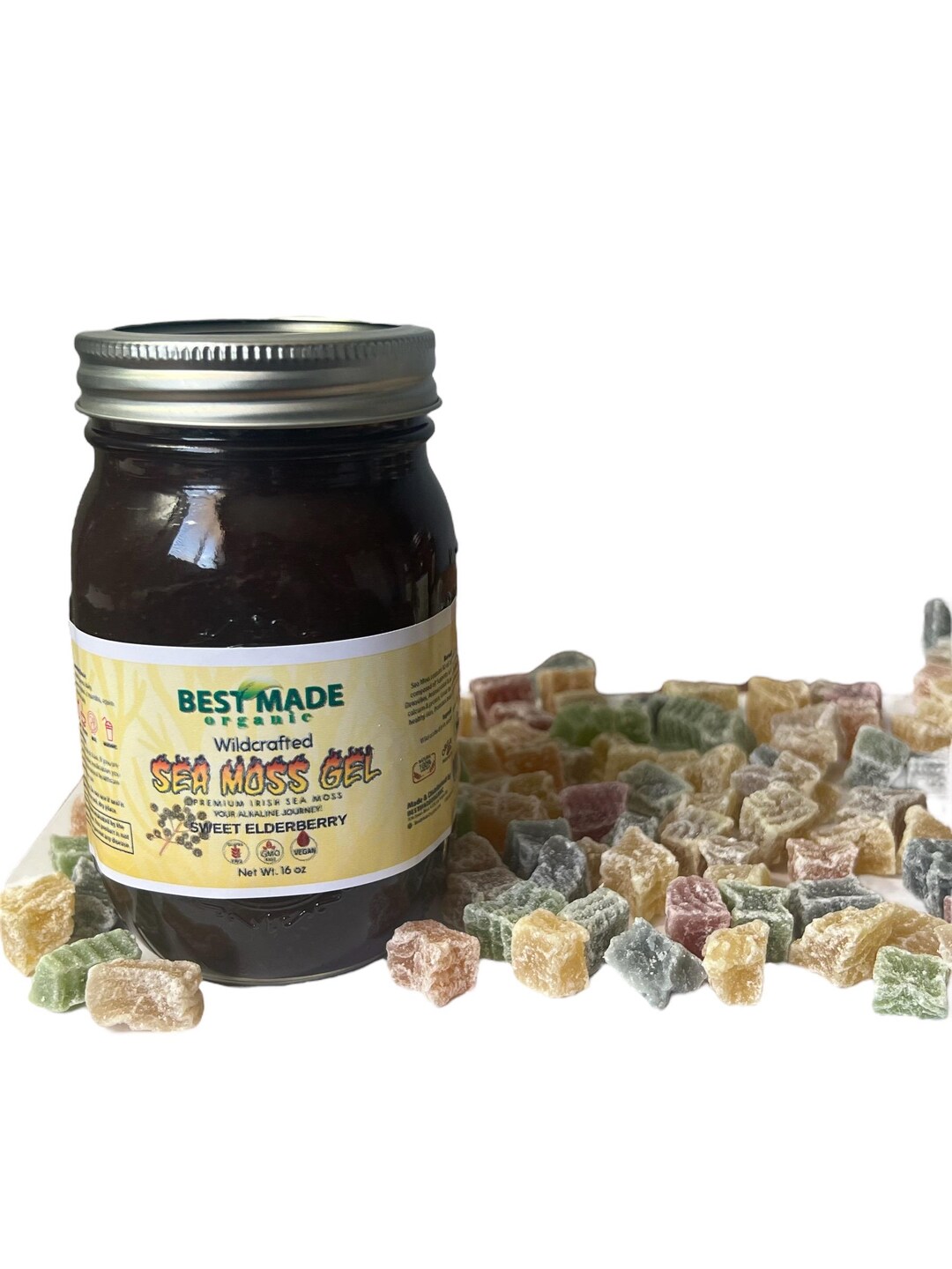 Sweet Elderberry Sea Moss Boost Gel Ocean Harvested Seamoss Gel Made ...