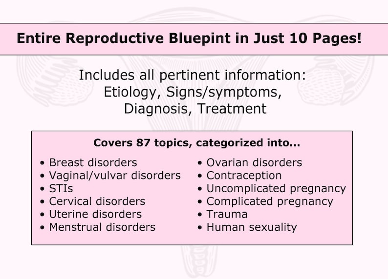 Reproductive System Complete Study Guide / PANCE Blueprint / OBGYN ...