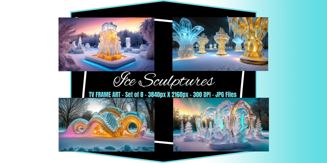 4K Digital Wallpaper Bundle of 8 Generative Art Ice Sculptures 3840px X ...