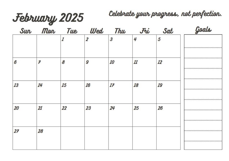 2025 Digital Calendar Printable | A4 PDF Instant Download | Clean ...