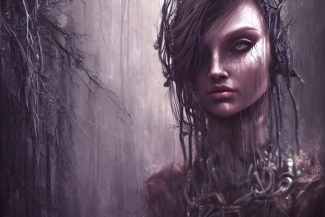 Sad, Beautiful Girl in Chains in the Rain AI Generated Digital Art - Etsy