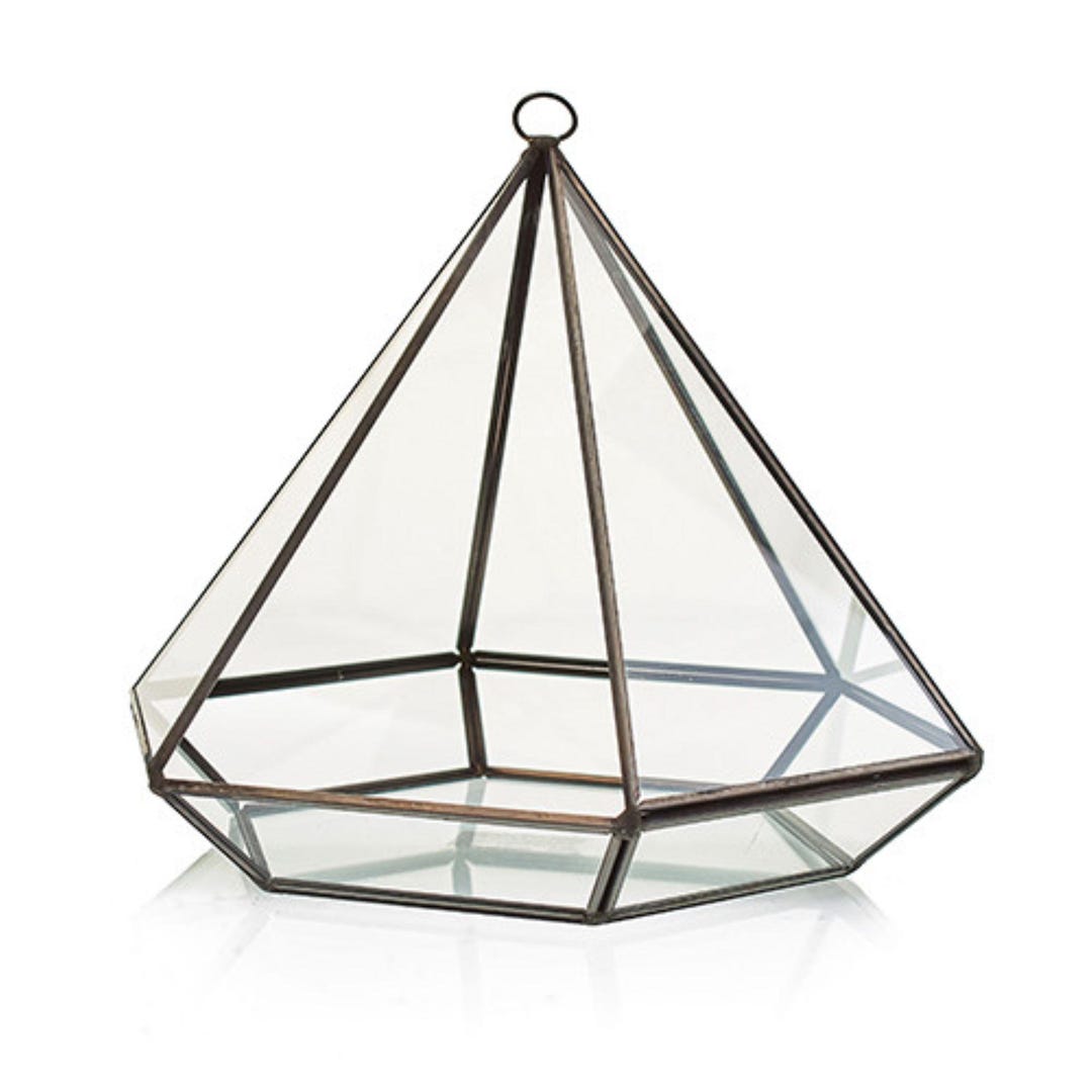 Large Diamond Glass Terrarium Modern Geometric Planter Indoor Succulent ...