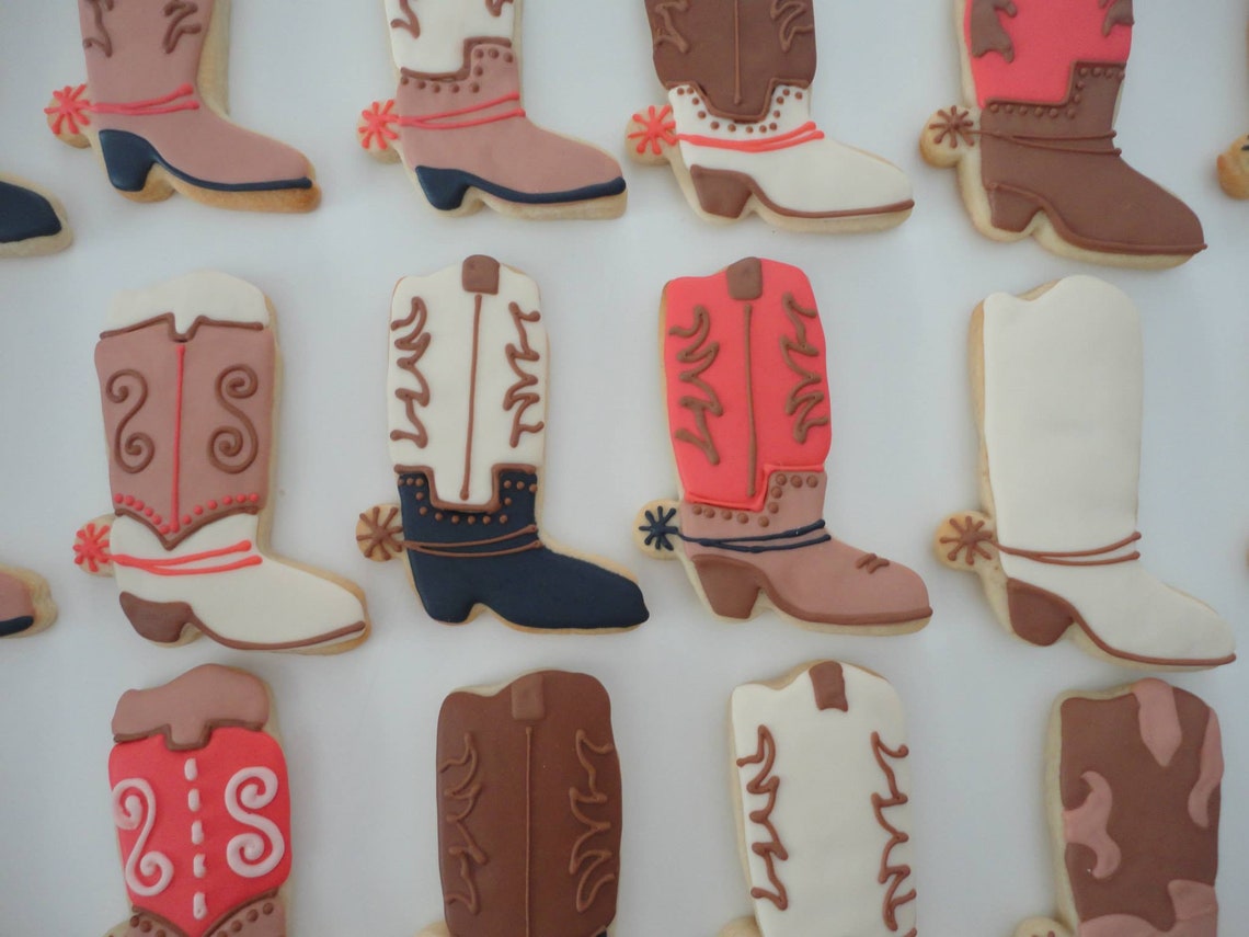 Cowboy Boots Cookies Western Theme Cookies Cowboy Boot Cookie Favors - Etsy