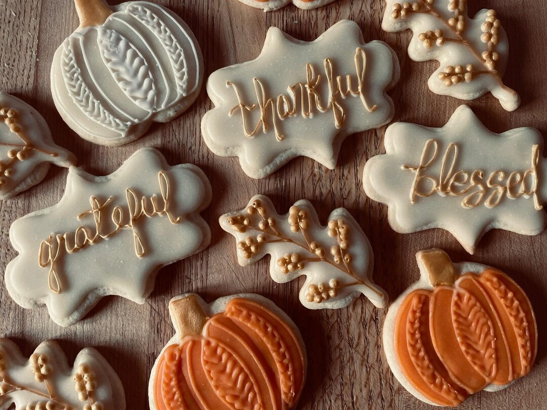 Fall Cookies Thanksgiving Cookies Autumn Cookies Pumpkin Blessed ...