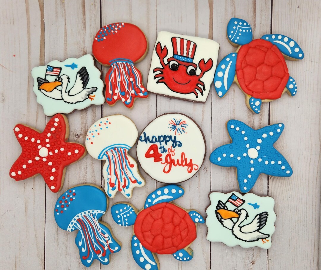 4th of July Cookies, Freedom Cookies, Patriotic Decorated Cookies - Etsy