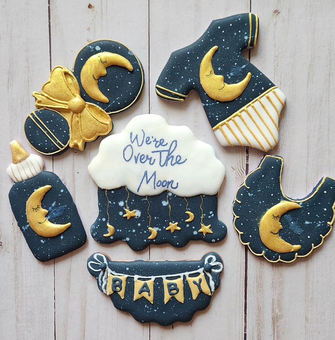 Over the Moon Baby Cookies, We Are Over the Moon Cookies, Baby Cookies ...