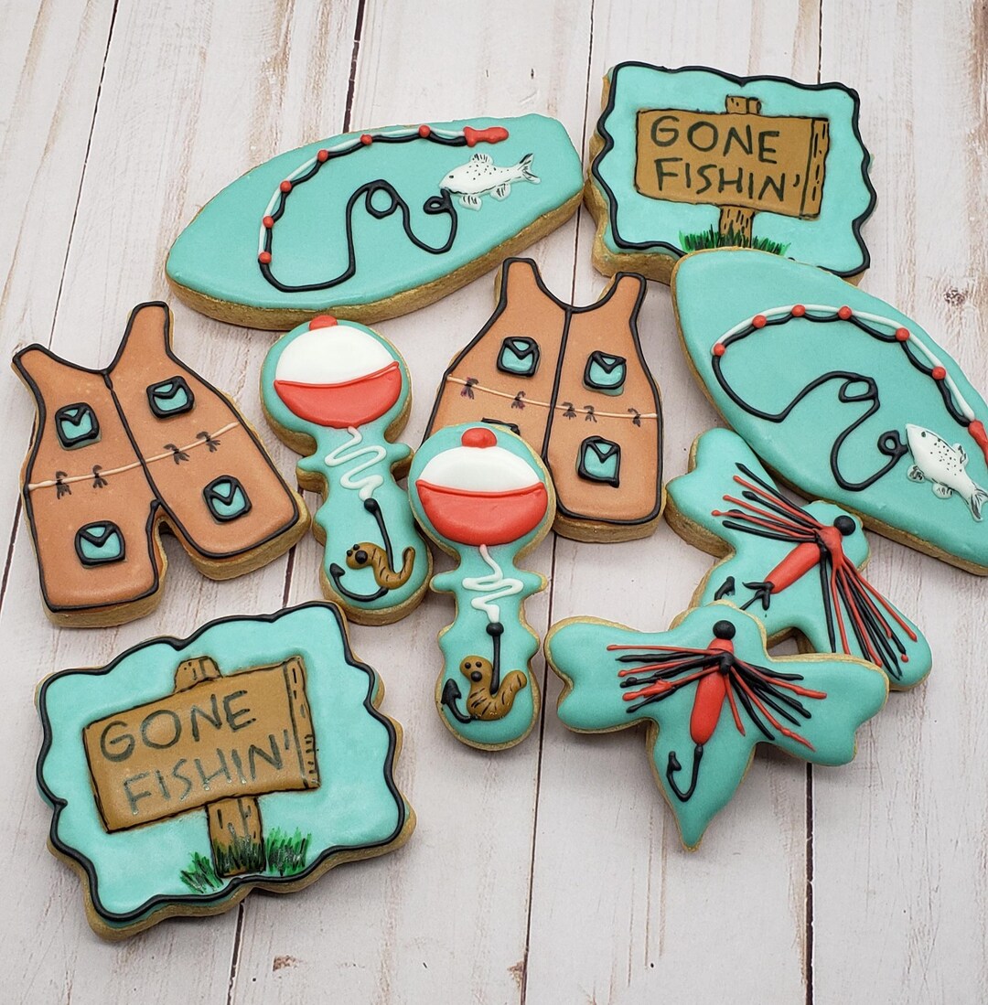 Gone Fishing Cookies, Fish Lovers Gifts, Decorated Cookies - Etsy