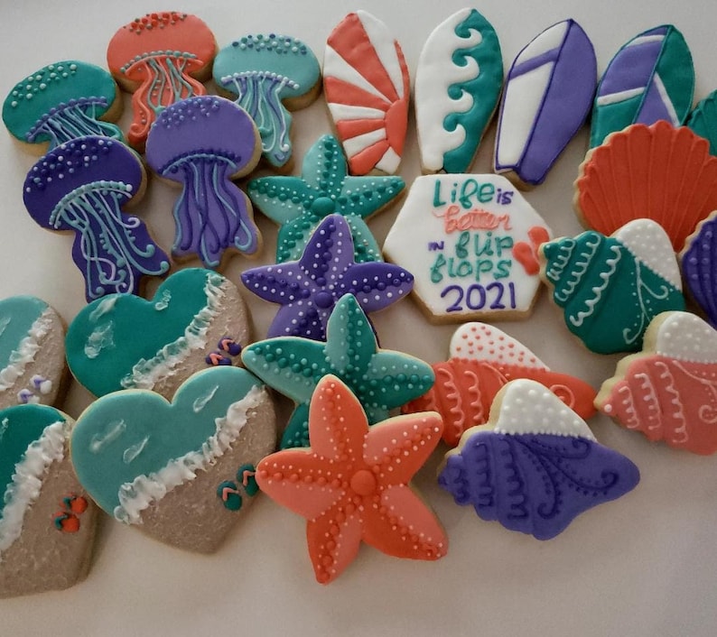 Decorated Sugar Cookies, Under the Sea Cookies, Sealife Cookies, Marine ...