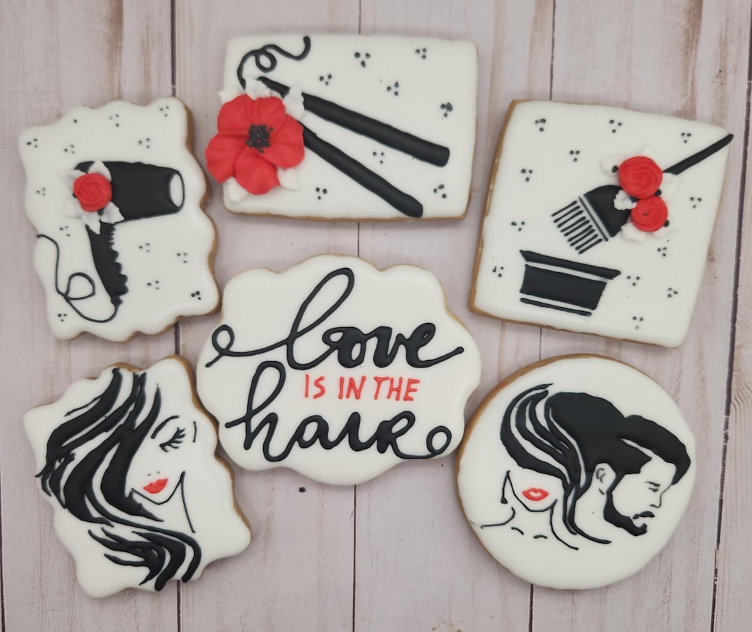 Decorated Sugar Cookies, Hair Salon Cookies, Hair Salon Gifts, Hair ...