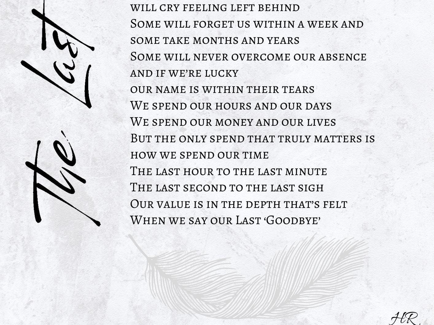 The Last Goodbye - Famous Poem by Havva Ramadan, Digital Download ...