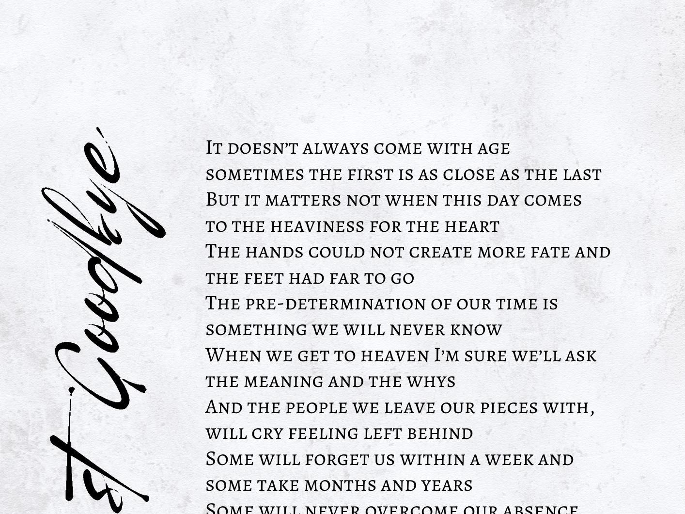 The Last Goodbye - Famous Poem by Havva Ramadan, Digital Download ...