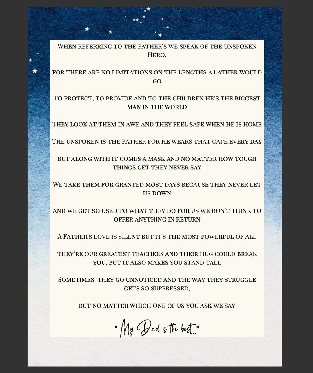 Fathers Poem by Havva Ramadan, Downloadable Digital Art of Poem ...