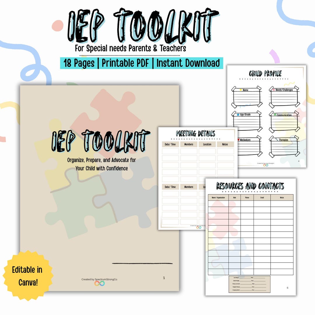 IEP Toolkit Printable: Autism Parent Planner & Goal Tracker (PDF) - Etsy