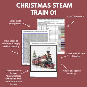 Christmas Steam Train 01 Cross Stitch Patterns - Downloadable PDF ...