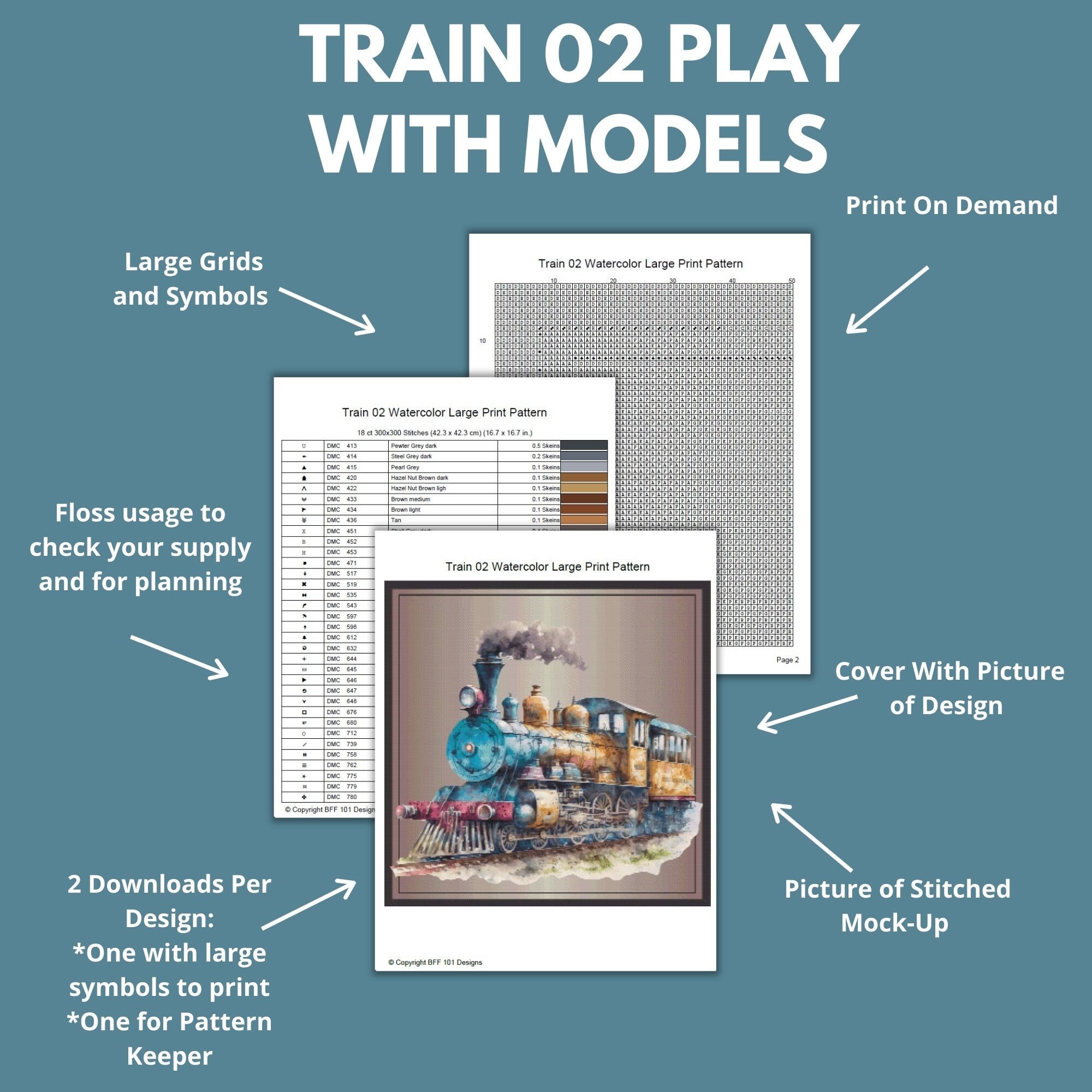 Steam Train 02 "fool Around With Models" Cross Stitch Patterns ...