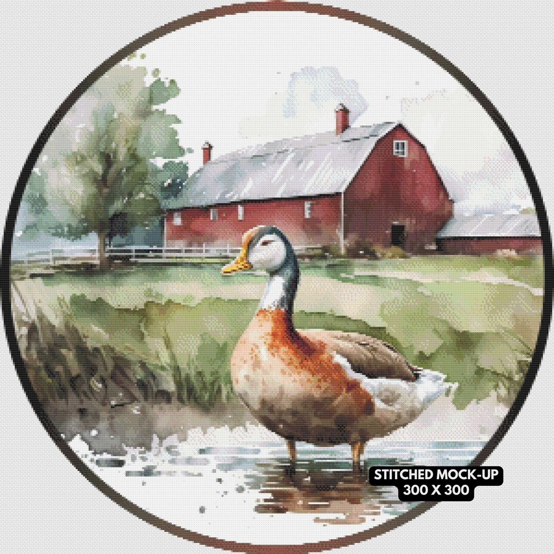 Barnyard Animals 01 Duck Cross Stitch Pattern Downloadable PDF Pattern ...