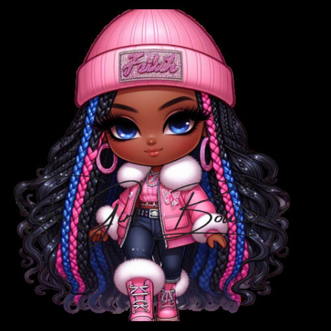 Pink and Blue Chibi Girl, Chibi Beauties, Chibi Dolls, Pink Chibi ...