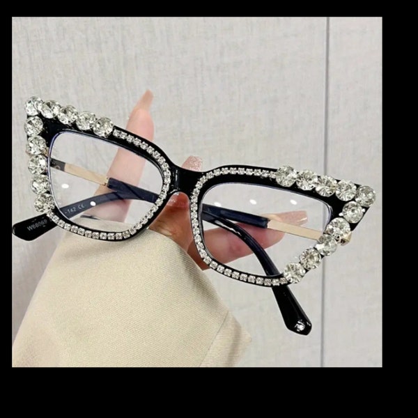 Rhinestone Eyeglass Frames Etsy 5047