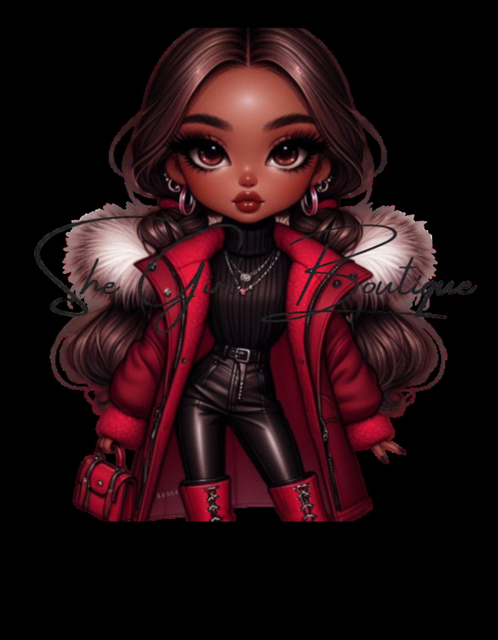 For Crafters Only - Sublimation/dtf - Red Chibi in Down Jacket (bundle ...