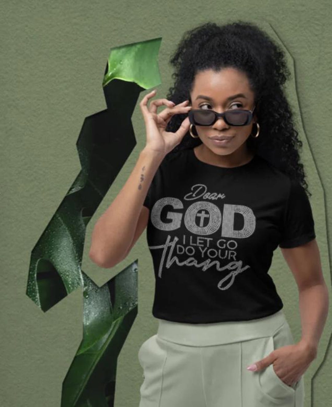 Rhinestone Transfer - Dear God, I Let Go, Do Your Thang - Etsy