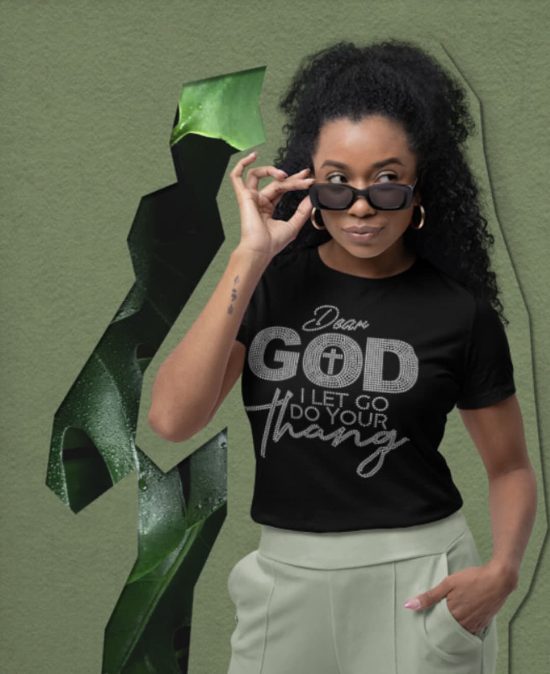 Christian SVG Template, Rhinestone Digital, Dear God I Let Go Design ...