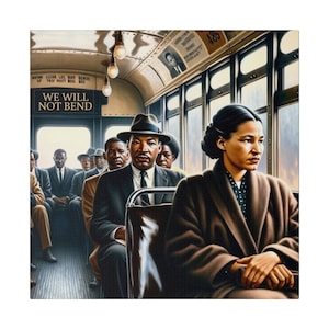 African American Bus Boycott Poster, Black History Art Print, 1950's ...