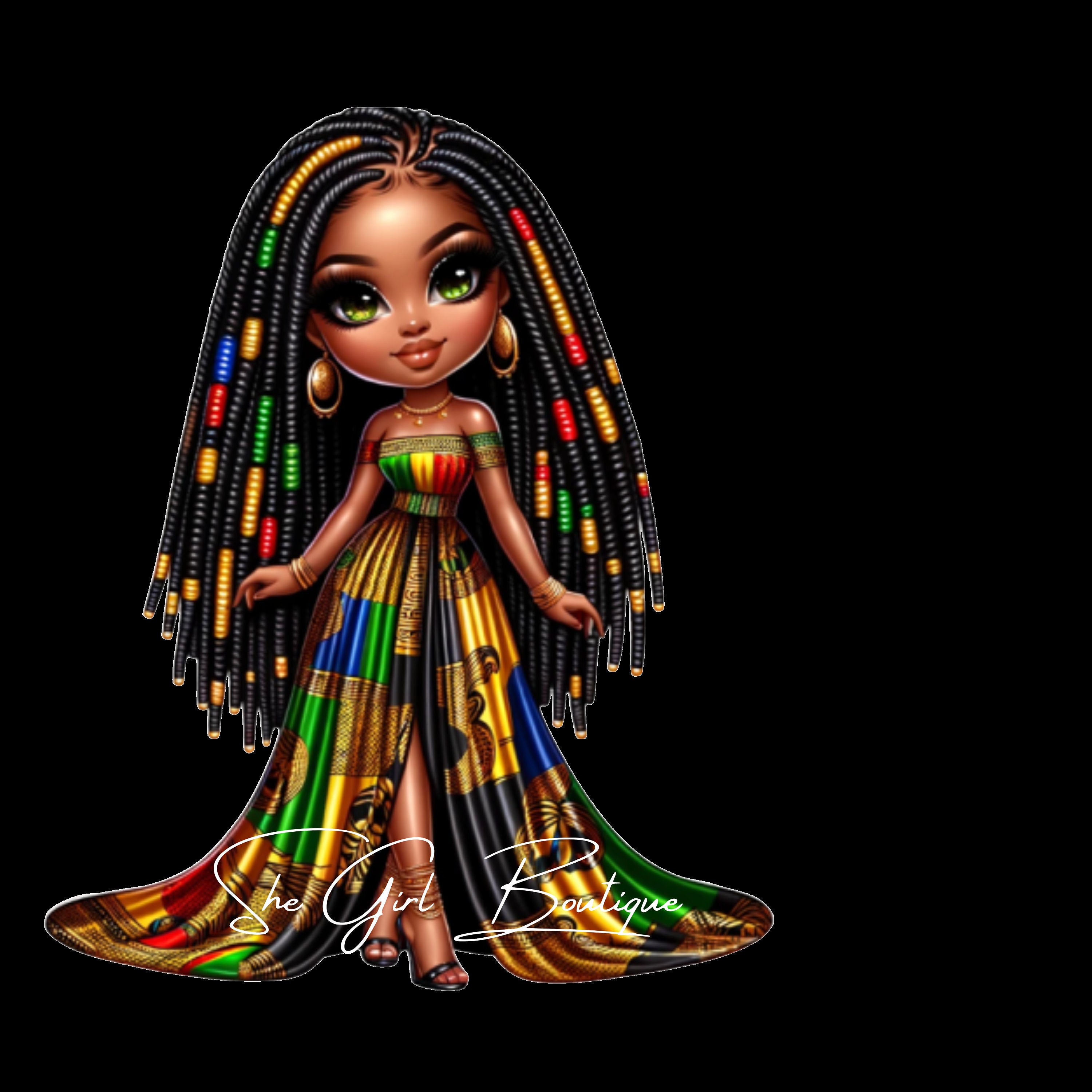 African Chibi, Black History Chibi, Reggae Chibi, Black Girl Chibi ...