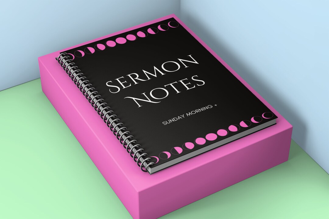 Sermon Notes Journal, Spiral Bound Notebook, Sermon Tracker, Christian ...