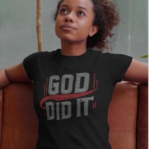 God Did It, Christian Rhinestone Template, Digital Template, Gift for ...