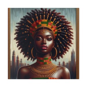 African Princess Kente Print Wall Decor I Afrocentric Wall Art I Ethnic ...