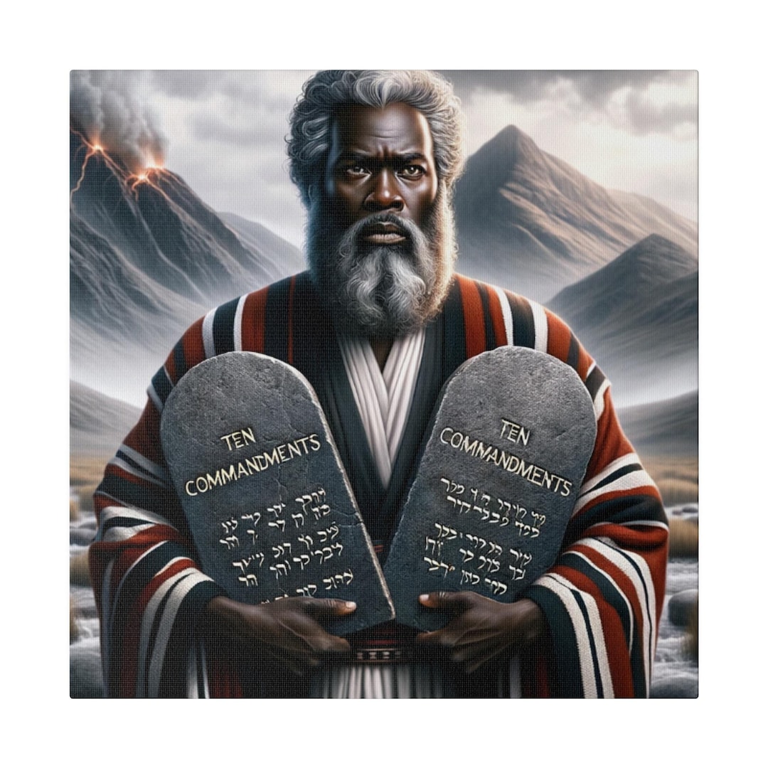Black Moses Ten Commandments Artwork | Ten Commandments Artwork | Ten ...