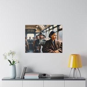 African American Bus Boycott Poster, Black History Art Print, 1950's ...