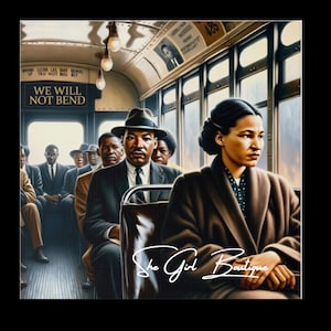 African American Bus Boycott Poster, Black History Art Print, 1950's ...