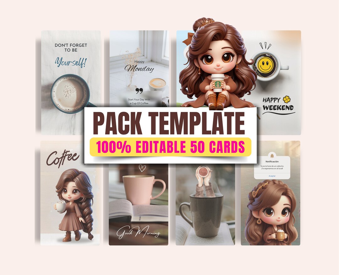 Elevate Your Brand With Our Coffee Themed Canva Template Bundle 50 ...