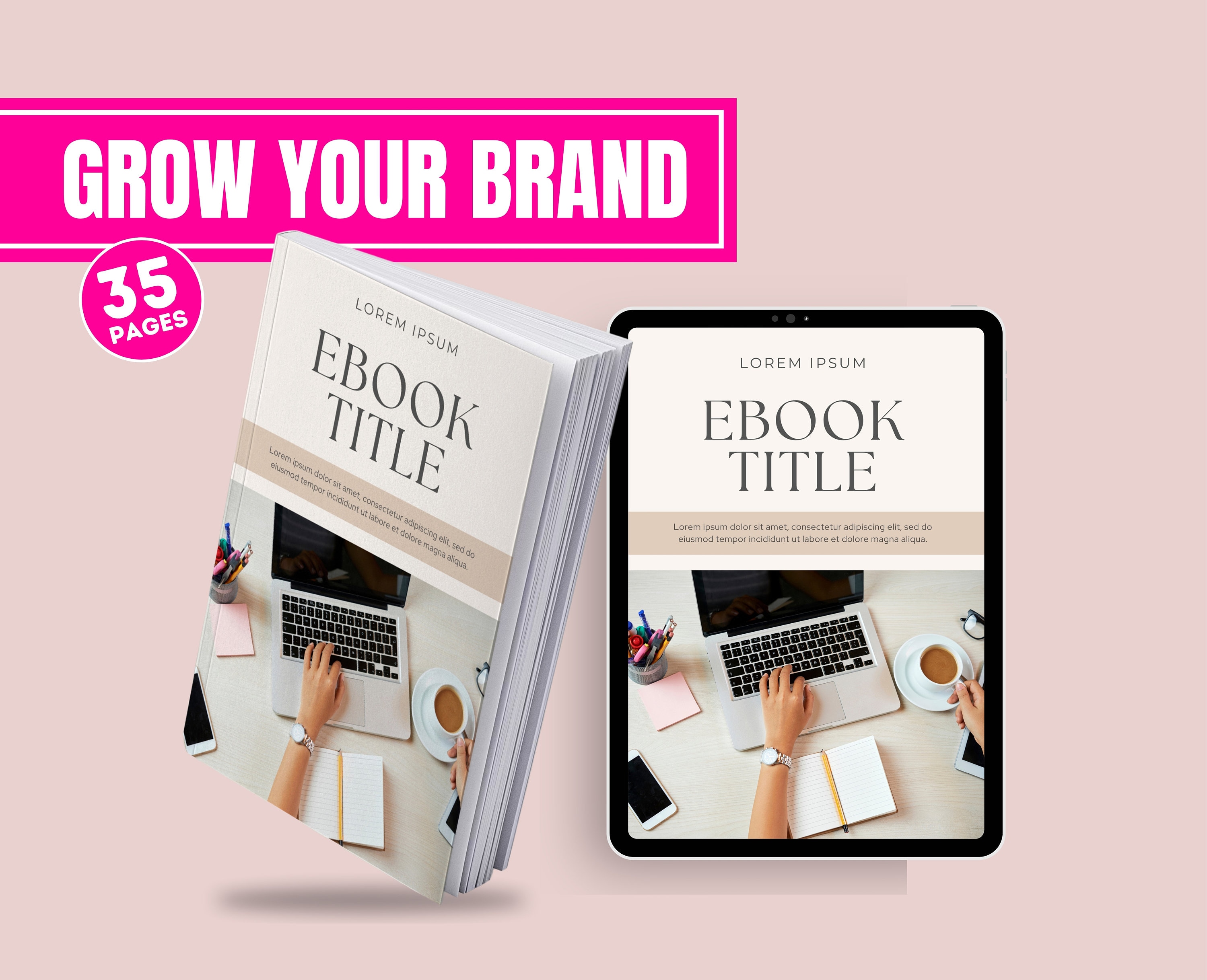 Ebook Template Pack, 35 Editable Pages, All Images Included, for ...