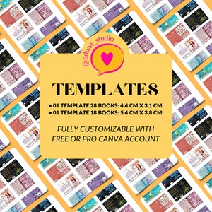 Miniature Book Covers Template Canva Template Editable Template Mini ...
