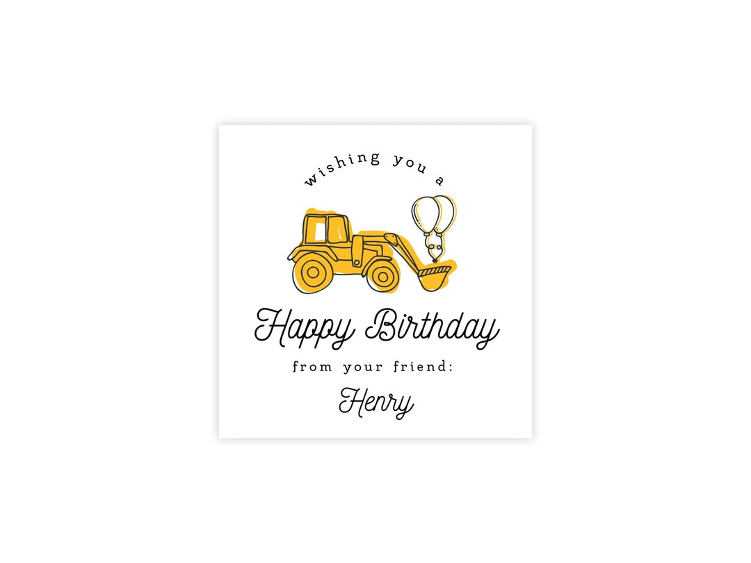Printable Birthday Gift Tag Birthday Calling Card Kids Birthday Tag - Etsy