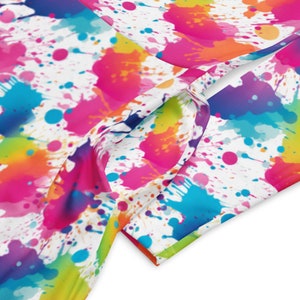 Rainbow Paint Splash Midi Dress With Pockets - Etsy