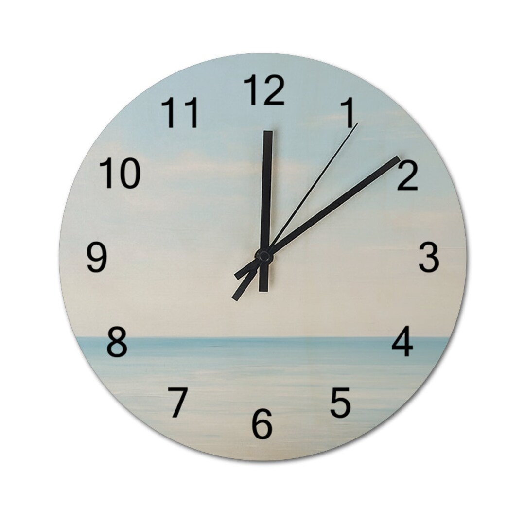 Calm Seas Round Non-ticking Wooden Oceanscape Wall Clock - Etsy
