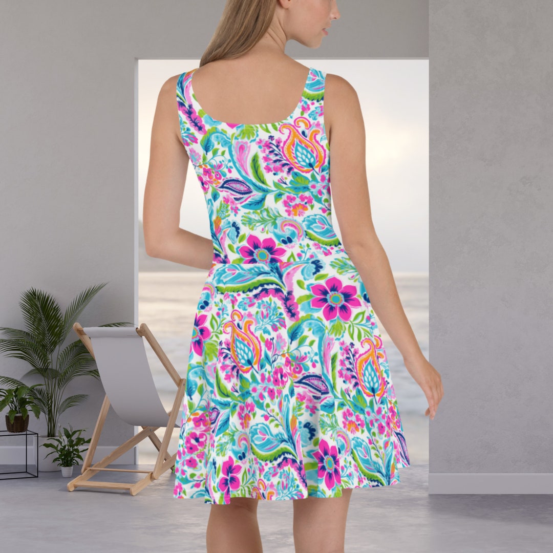 Tropical Paisley Sundress for Women, Floral Sun Dress for Spring ...