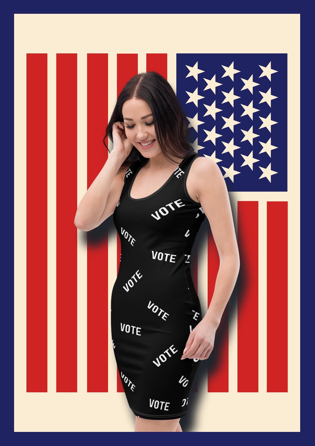 Black Vote Bodycon Dress, Vote Dress, Vote Dresses for Women, Election ...