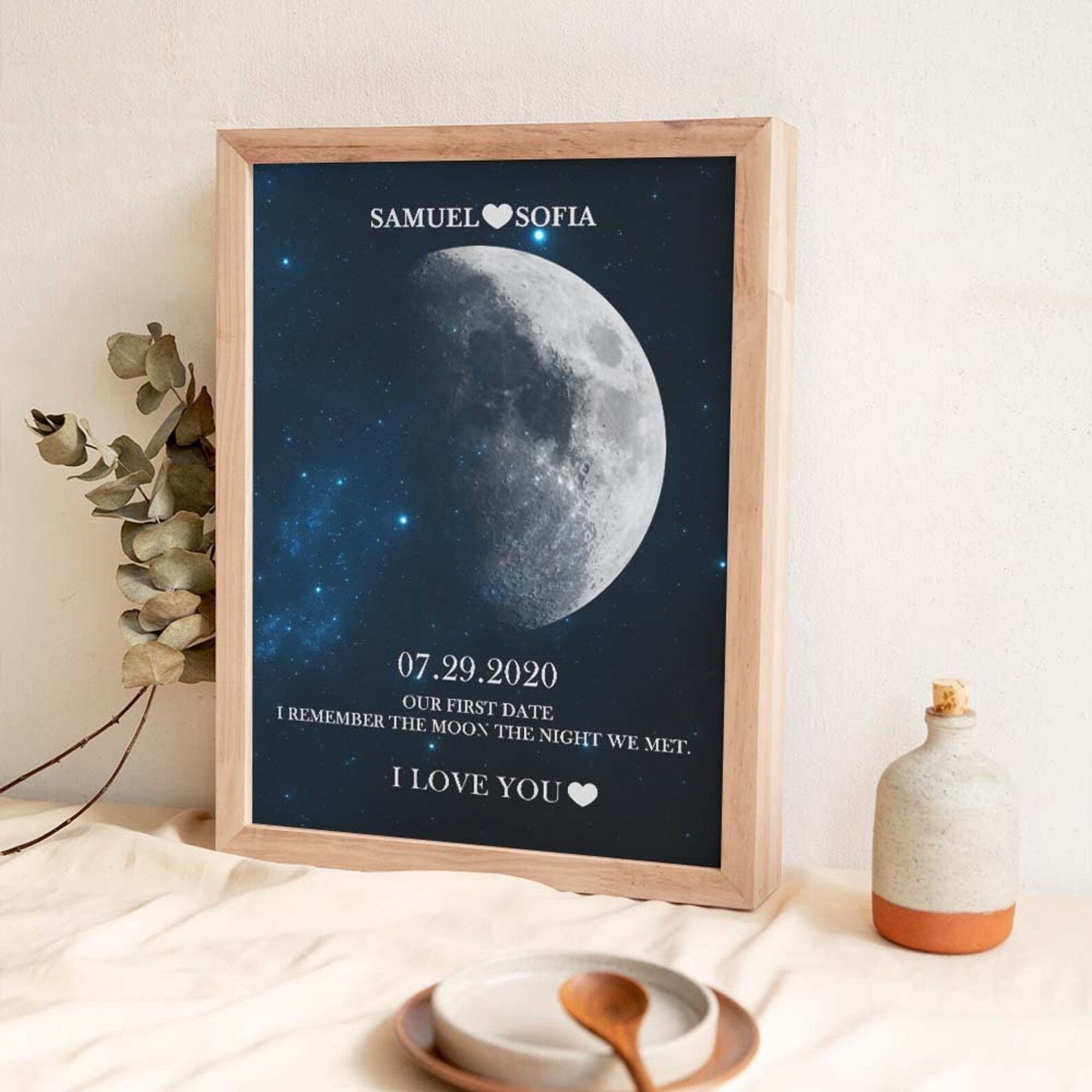 Custom Moon Phase Print, Anniversary Gift, Lunar Art Print ...