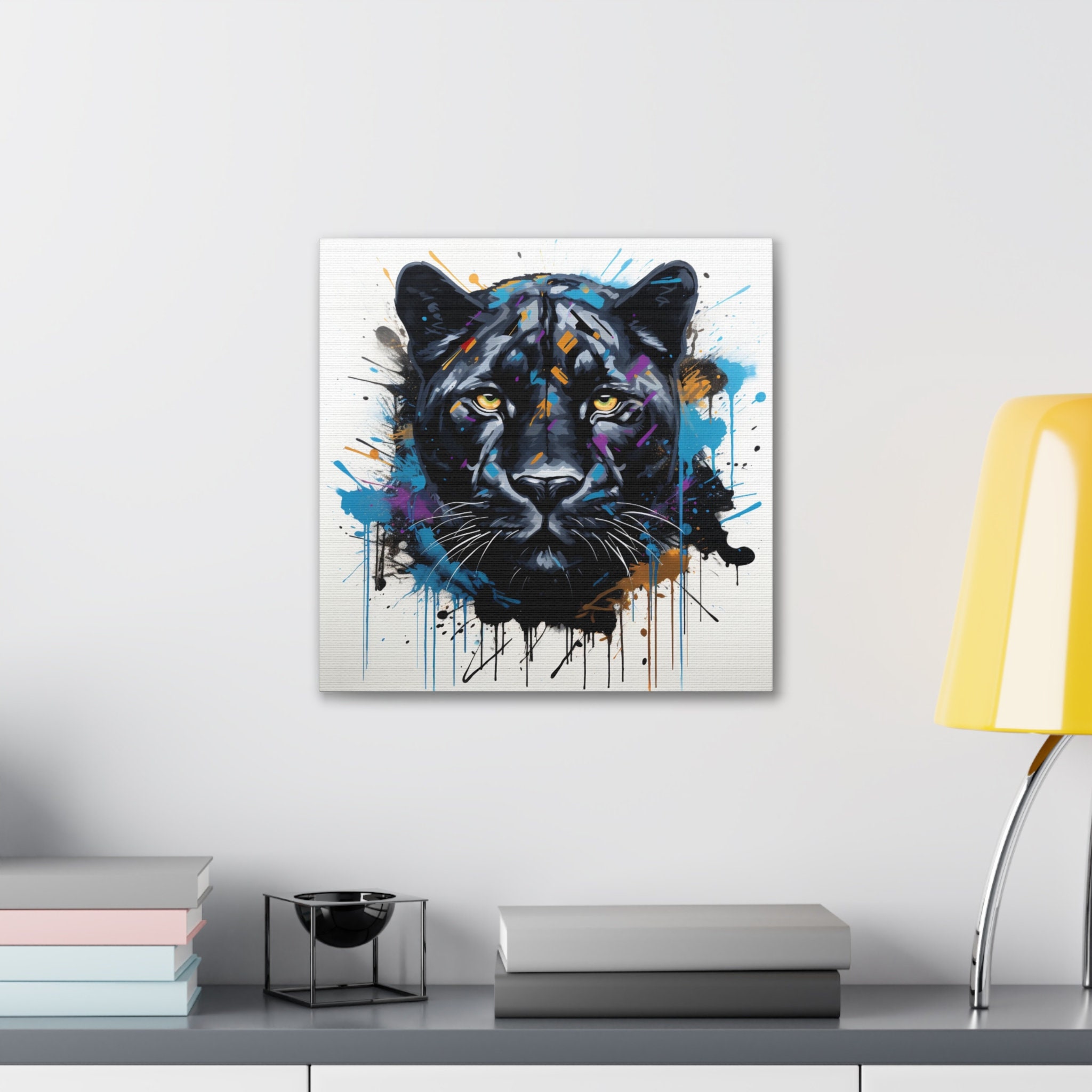 Graffiti Black Panther Canvas Gallery Wrap Panther Canvas - Etsy
