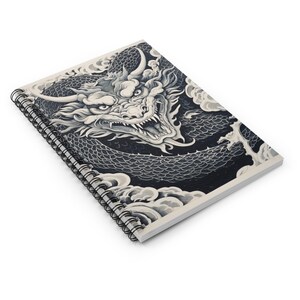 Dragon Block Art Spiral Notebook - Ruled Line, Journaling Note Book ...