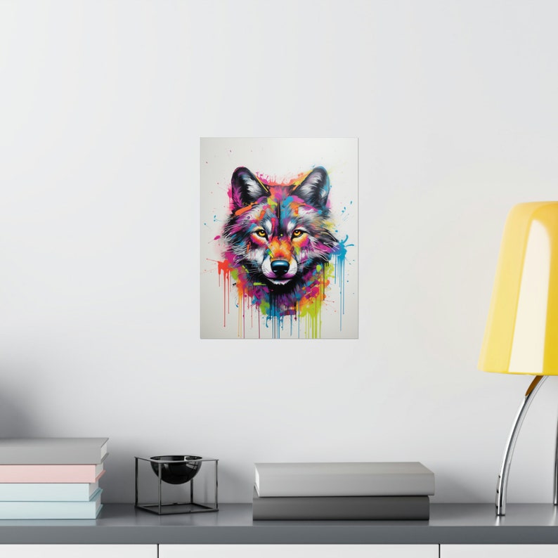 Neon Graffiti Wolf Poster, Wolf Art, Gift for Wolf Lover, Wolves Art ...