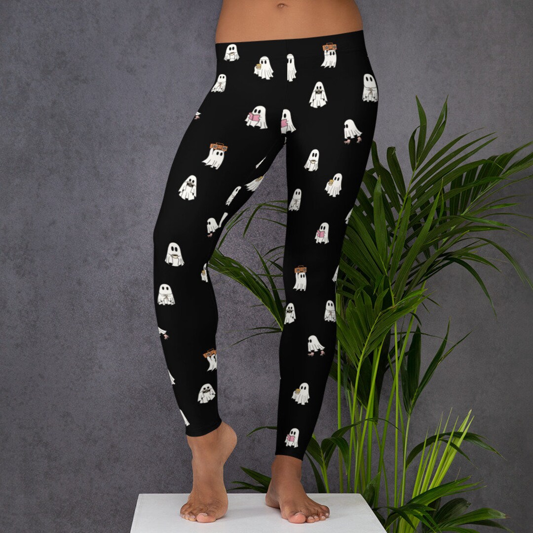 Ghost Gang Leggings, Fun Halloween Design, Cartoon Spooky Silly Ghosts ...